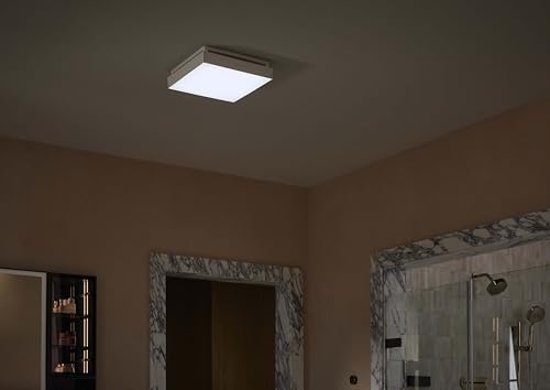 KOHLER Atmo Bathroom Exhaust Fan With Light, Ceiling Vent for Bathroom, 13-7/8" X 13-7/8"