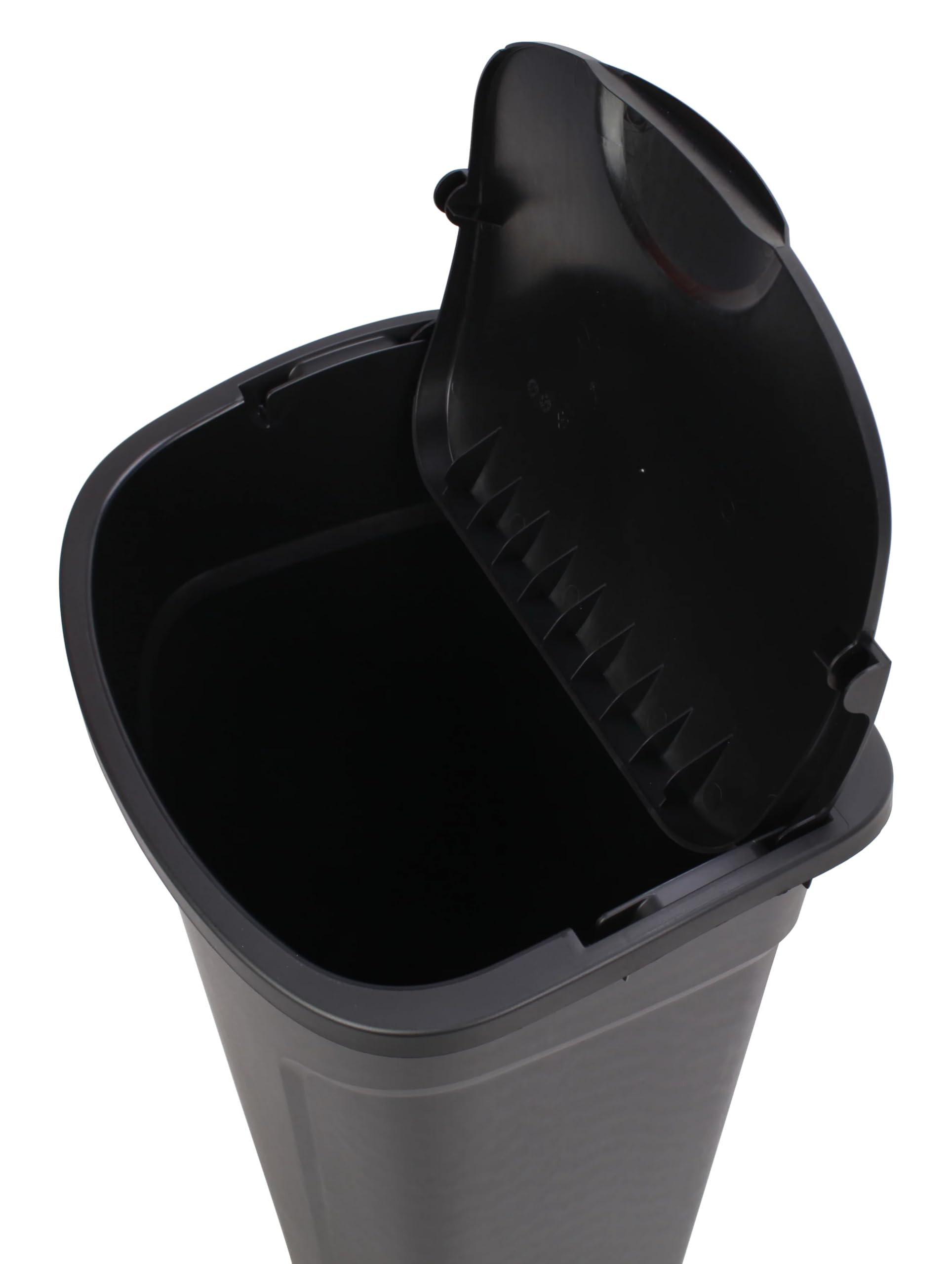 AYOYZ 11 Gallon Trash Can, Plastic Lift Top Kitchen Trash Can, Black,Dimensions: 12.25" L x 15.91" W x 25.33” H