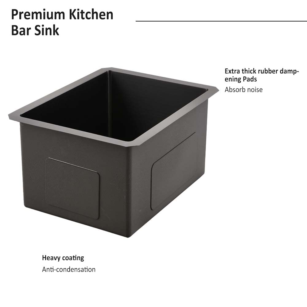 Bar Sink Undermount 12x16 Black -Wesliv 12 Inch Black Undermount Bar Sink Small Wet Bar Sink 16 Gauge Stainless Steel Single Bowl Bar Sink with Bottom Grid