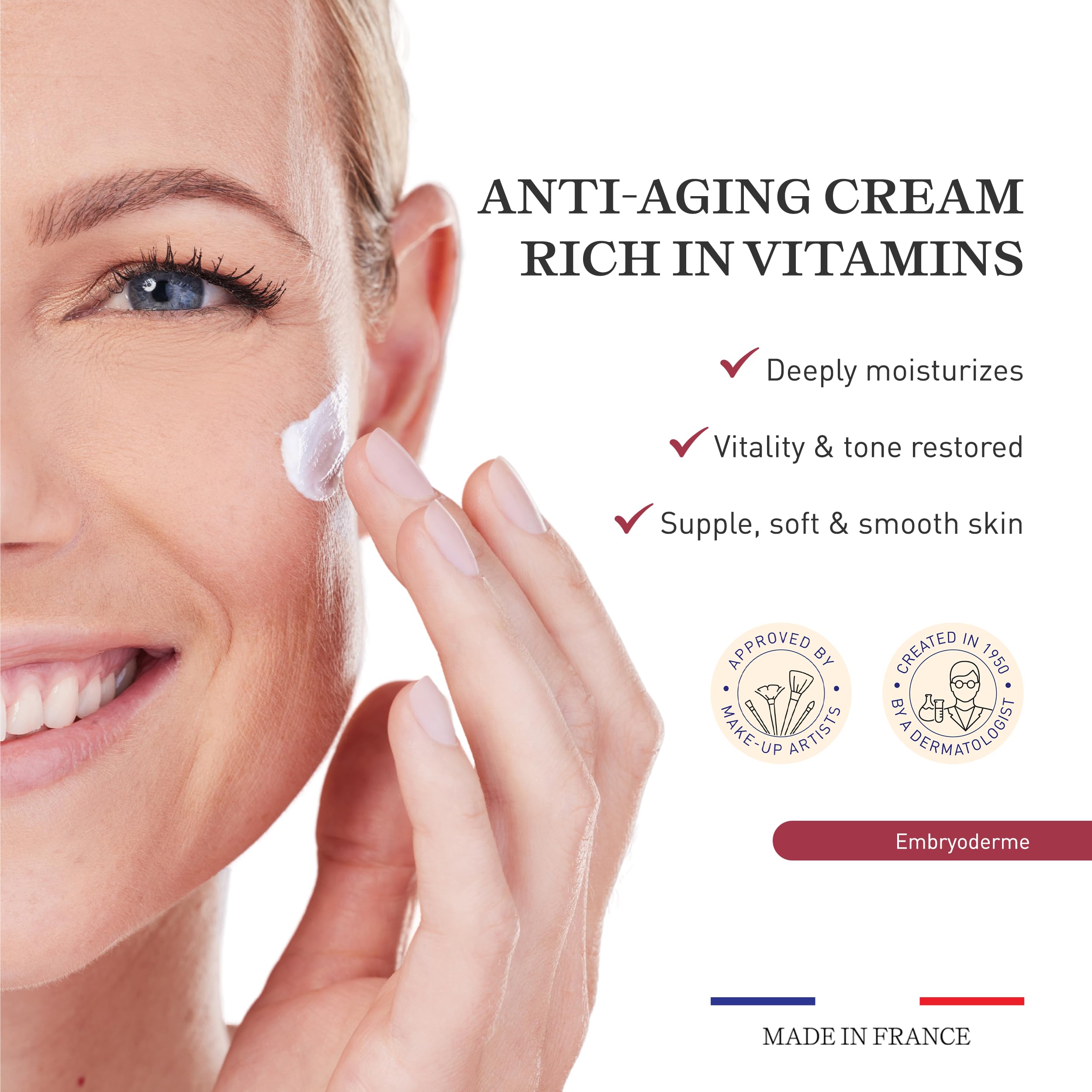 Embryolisse Embryoderme Anti-Aging Face Cream. Anti Aging Firming Moisturizer for Face and Neck, Formulated with Shea Butter, Aloe, Collagen and Elastin. For Dry and Mature Skin, 2.54 Fl Oz