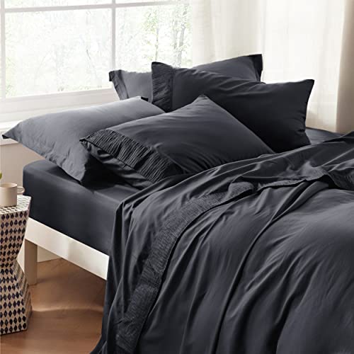 Bedsure White California King Mattress Pad Bundle California King Sheets Grey