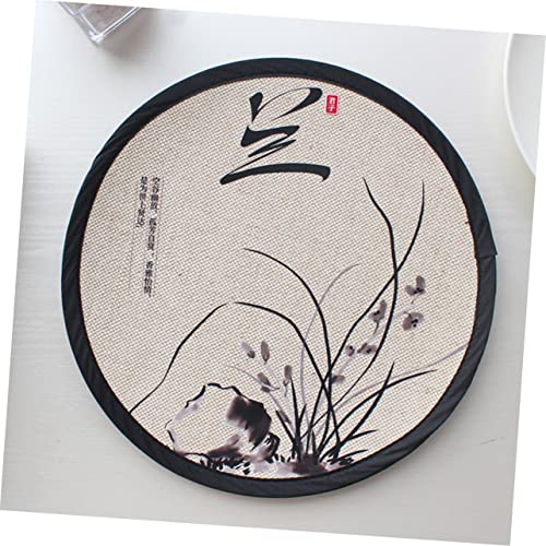 Didiseaon Jute Mat Round Placemats Photo Coasters Desk Mat for Desktop 2pcs Decorative Coasters Wedding Party Placemats Fashions Placemats Home Placemats Round Design Coasters Table Decor