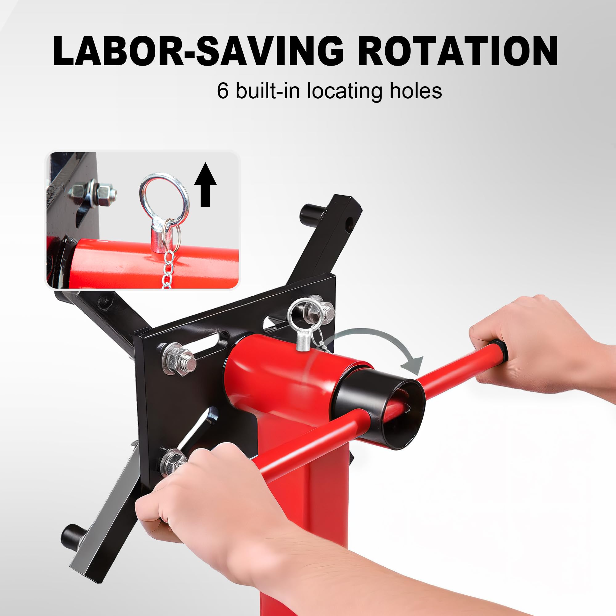 BIG RED T26801 Torin Steel Rotating Engine Stand with 360 Degree Rotating Head and Folding Frame: 3/4 Ton (1,500 lb) Capacity, Red