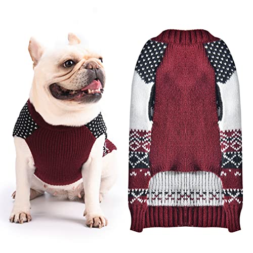 BAEJMJK Dog Christmas Sweater Xmas Pet Dog Turtleneck Clothes for Small Medium Large Dogs Soft Warm Puppy Cat Knit Jumper Dog Outfits Dog Pullover for Fall Winter Red Elk(A,2X-Large)