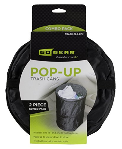 Go Gear TRASH-BLA-2PK Pop-Up Trash Can, 2 Pack