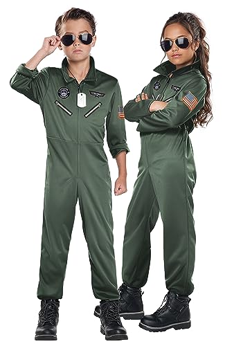 California Costumes Child Unisex Fighter Pilot Child Costume Army Green, Extra Large