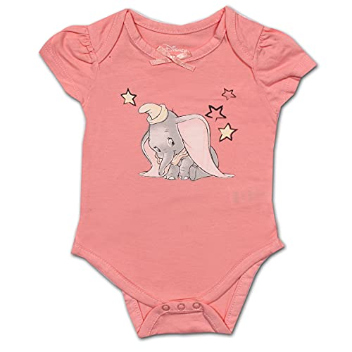 Disney Girls’ Dumbo, Princess Or Winnie The Pooh 3 Pack Bodysuit for Newborn – Pink/Grey or Pink/Green/Grey or Pink/Beige