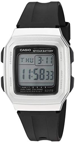 Casio F-201WAM-7AVCF Men's Classic Quartz Resin Strap, Black, 19 Casual Watch (Model: F-201WAM-7AVCF), Black/Silver