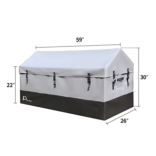 dapai Outdoor Storage box, 172 Gallons Capacity Waterproof Portable Deck Box for Gardening Tools, Seat Cushions,and Other Accessories. Grey & Black
