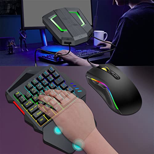SOLUSTRE Game Controller Adapter Colorful Lighting USB Gaming Mouse Keyboard Adapter