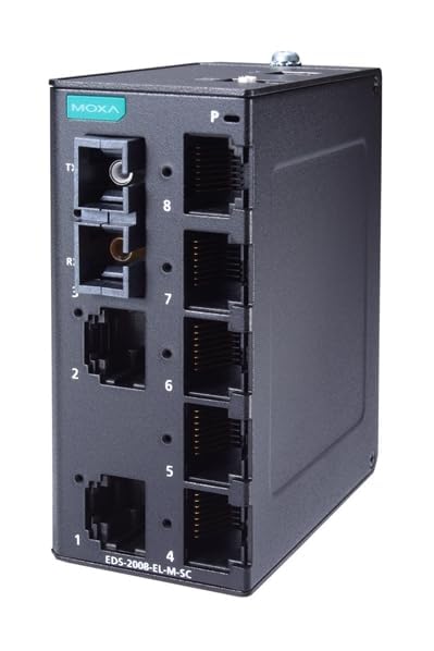 MOXA EDS-2008-EL 8-Port Entry-Level Unmanaged Switch, 8 10/100BaseTX Ports, -10 to 60°C