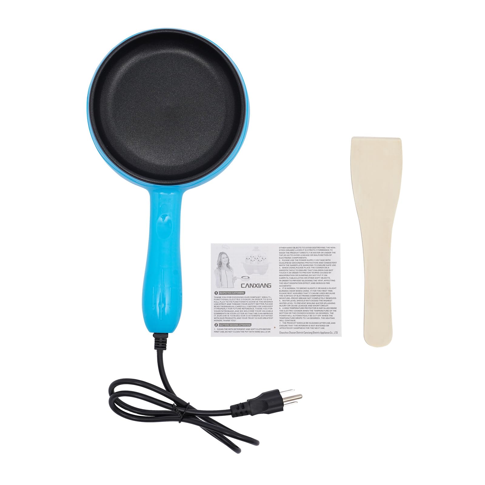 ZXTINGSHOP 6 Inch Frying Pan - 450W Nonstick Electric Skillet Fry Pan, Mini Frying Pan Egg Pan, 180°C/356°F, Blue