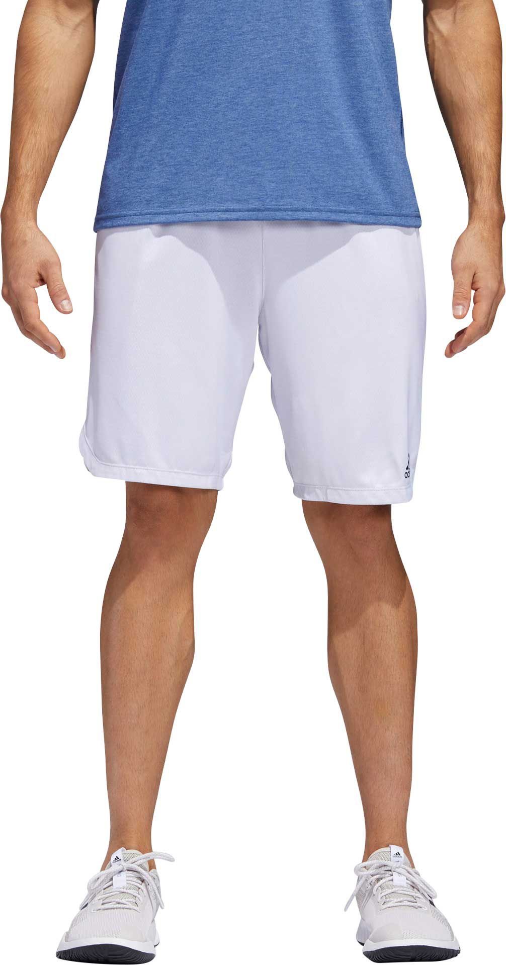 adidas Men's Axis Knit Training Shorts (White/Grey, M)