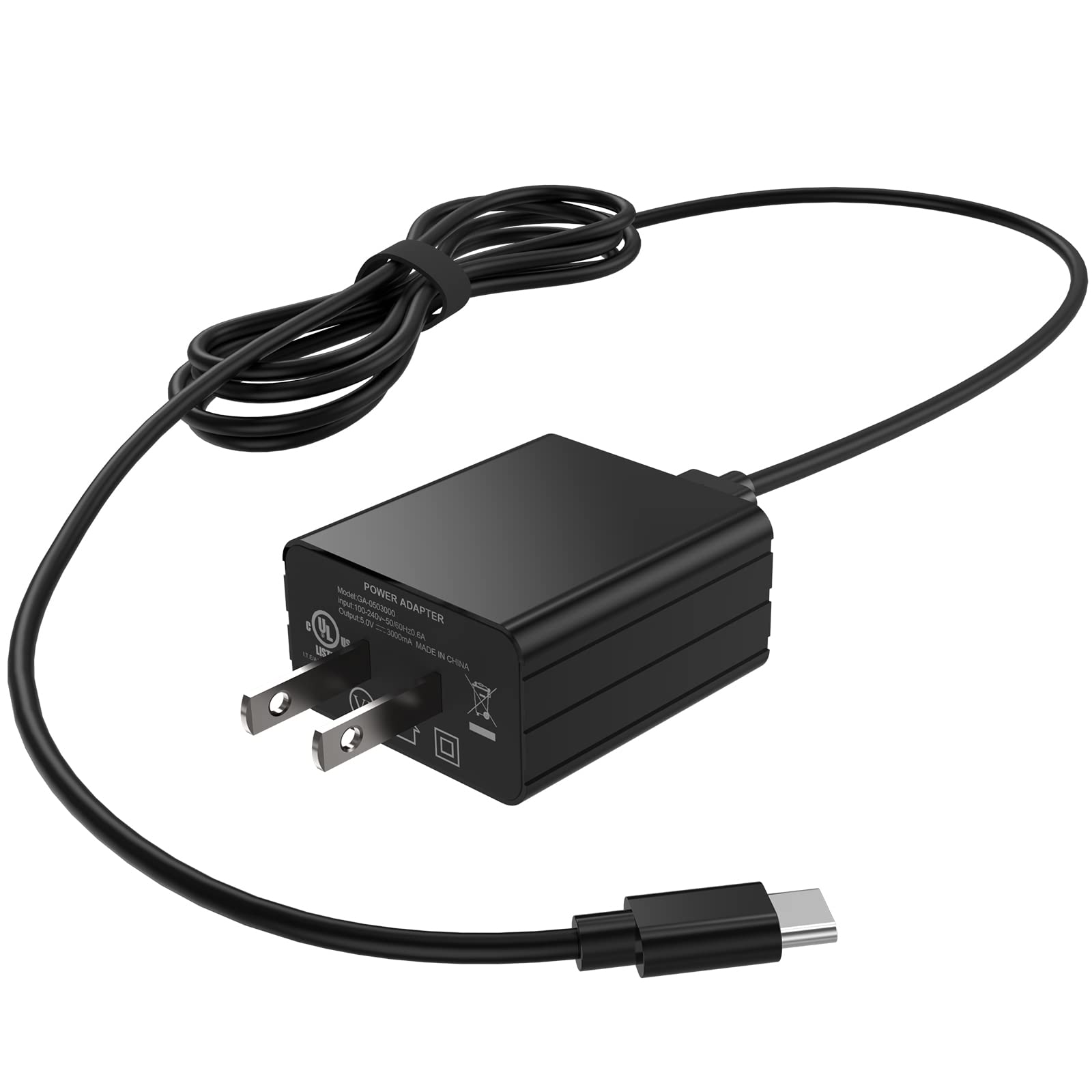 MIUOLV Fast Charger Adapter for Switch, Switch Lite Switch OLED, 15W Switch Fast Charger UL Listed AC Adapter 15V/3A Fast Charging Replacement for Switch with 6FT Type C Cable, Black