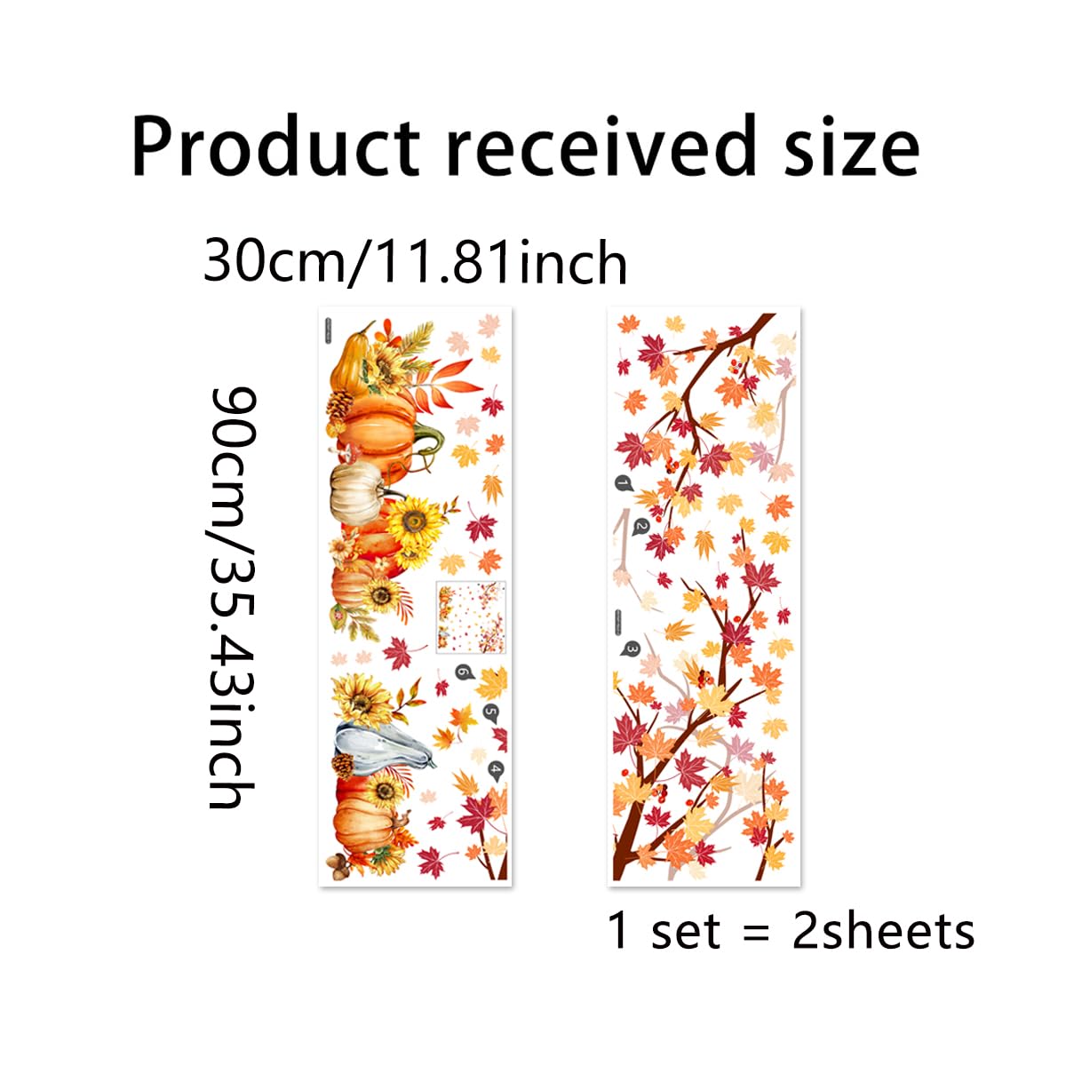 Autumn Fall Leaves Wall Decal Maple Tree Wall Decal DIY Branch Wall Stickers Removable Yellow Leaf Wall Decal for Autumn Holidays Home Classroom Birthday Thanksgiving Harvest Party Decoration