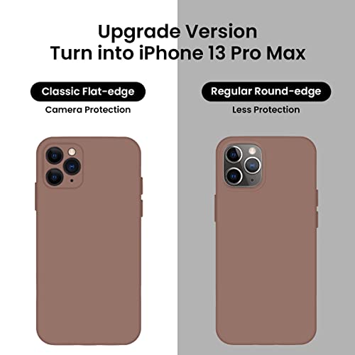 Cordking iPhone 11 Pro Max Case, Silicone [Square Edges] & [Camera Protecion] Upgraded Phone Case with Soft Anti-Scratch Microfiber Lining, 6.5 inch, Light Brown