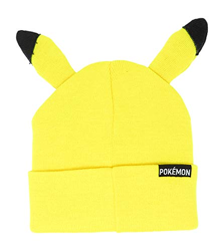 Bioworld Pokemon Pikachu Winking Embroidered Beanie Cap Hat One Size Licensed New Yellow