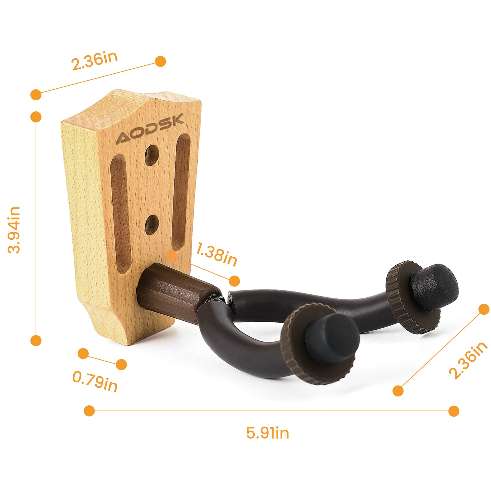 AODSK Guitar Wall Mount Guitar Wall Hanger Hook Hardwood Guitar Holder Bass Electric Acoustic Ukulele Bracket Guitar Hanger (Beech[Guitar Type])