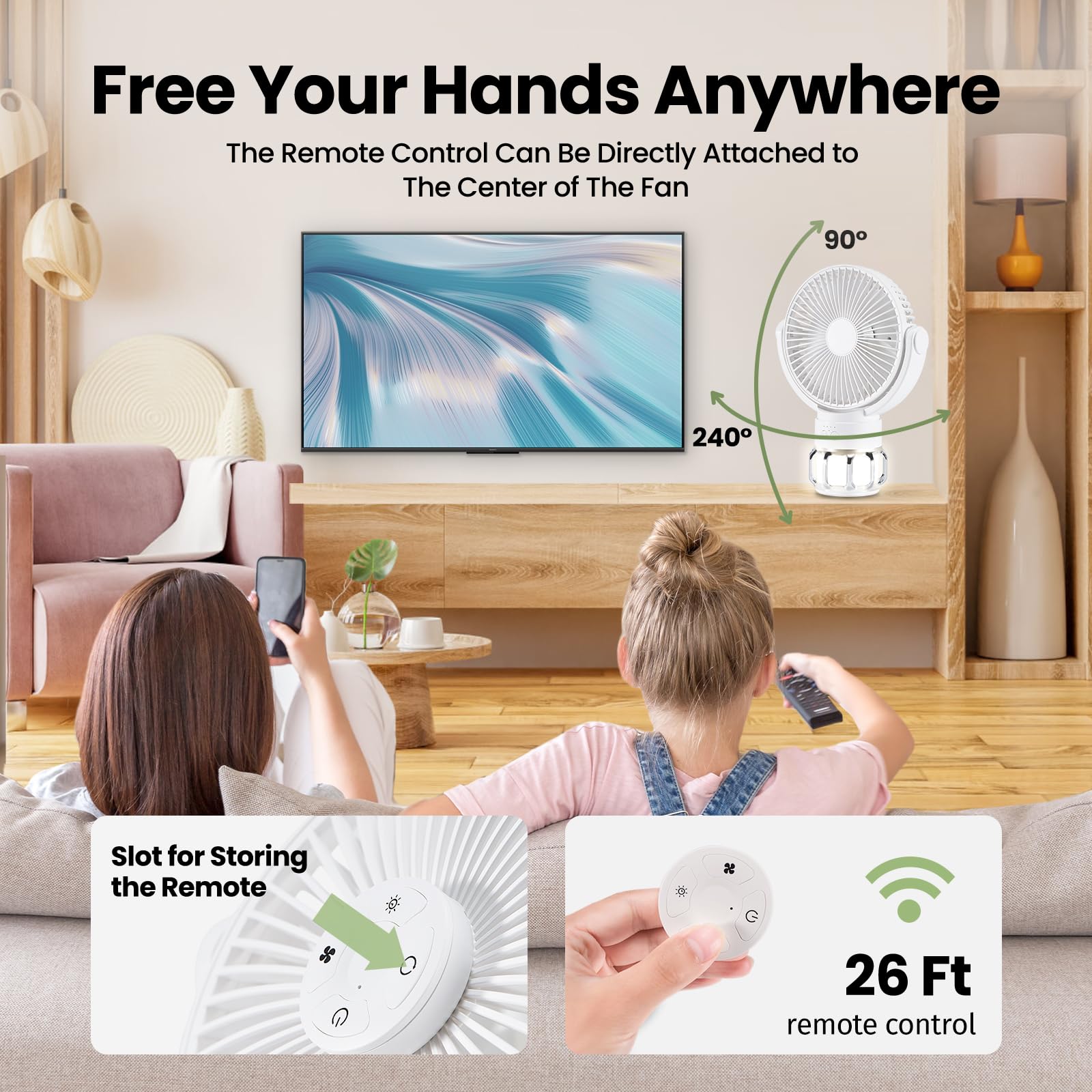 MAXEVE 3-in-1 Portable Camping Battery Powered Fan with LED Lantern, Fan 8H Timer 270°Rotation Battery Operated Fan, 10400mAh Rechargeable USB Desk Beach Fan with Hook&Tripod, Super Quiet
