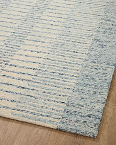 Loloi Chris Loves Julia Chris Collection CHR-01 Ivory/Denim 3'-6'' x 5'-6'', .50" Pile Height, Accent Rug