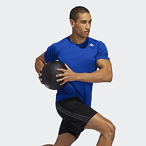 adidas mens FreeLift Sport Fitted 3-Stripes Tee Team Royal Blue Large