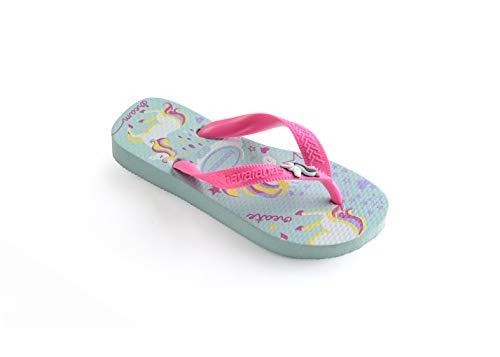 Havaianas Kid's Fantasy Flip Flop Sandal, Ice Blue/Shocking Pink, 13-1 M US Little Kid
