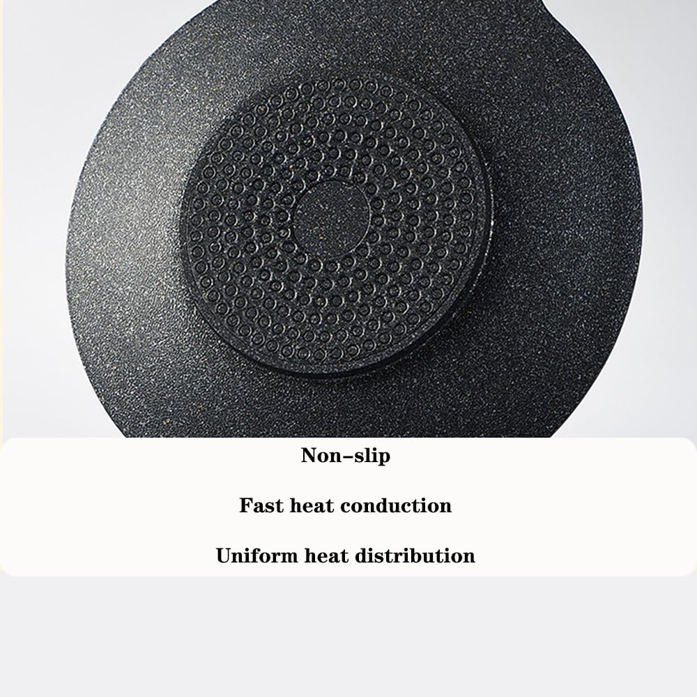 Korean BBQ Grill Pan 13.3inches, UNOSCHRIM Non-stick Grill Pan, Granite Coating Circular Grill Pan with Anti-Scalding Gloves and Food Clip, Suitable for Both Home and Outdoor Camping