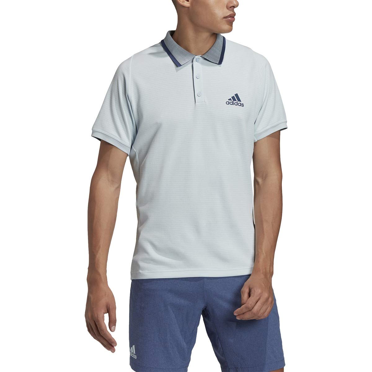 adidas mens Freelift Tennis Polo Shirt AEROREADY Sky Tint/ Indigo Small