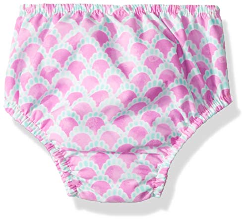 Swim Time Girls' Reusable Swim Diaper UPF 50+ with Side Snaps, Purple Mermaid Print, Medium