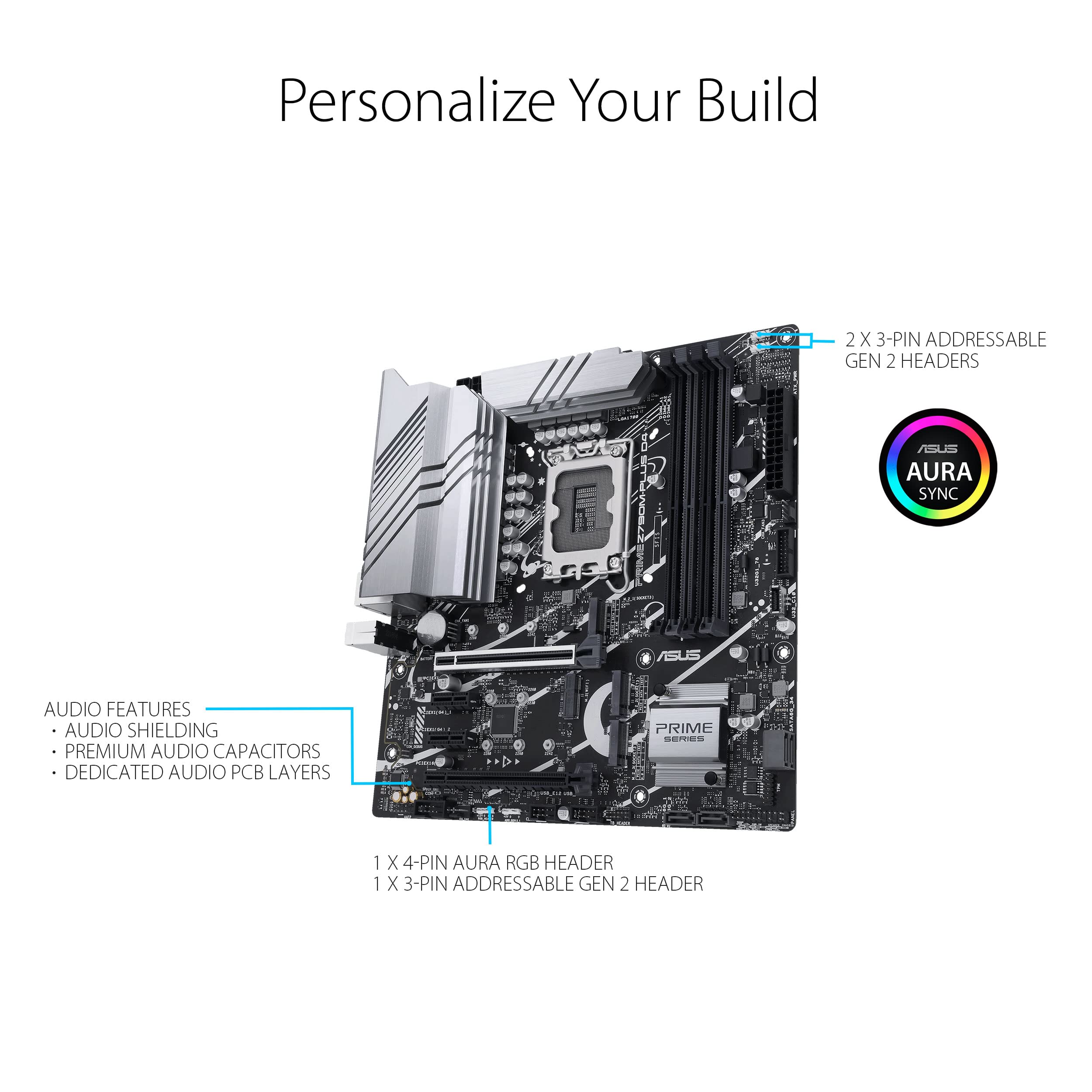 ASUS Prime Z790M-Plus D4 LGA 1700(Intel 14th,12th&13th Gen) microATX Motherboard (PCIe 5.0, 3xM.2 Slots,10+1 DrMOS,DDR4,1Gb LAN,USB 3.2 Gen 2x2 Type-C,Front USB 3.2 Gen 1 Type-C,Thunderbolt 4 USB4)