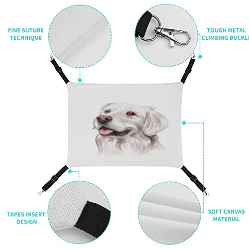 Cute Dog Painting Pet Hammock Bed Guinea Pig Cage Hammock Small Animal Hanging Bed for Ferret, Chinchilla, Puppy and Other Small Animals