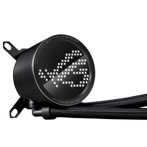 ASUS ROG RYUO III 240 ARGB All-in-one AIO Liquid CPU Cooler 240mm Radiator, Asetek 8th gen Pump Solution, Anime Matrix™ LED Display and ROG AF 12S ARGB Fan.