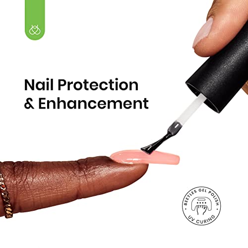Beetles 3Pcs 15ml Top and Base Coat Set No Wipe Gel Top Coat Base Coat Set Builder Nail Gel for Nails Shine Finish and Long Lasting Soak Off Led Gel Base Top Coat Glossy Gel Base and Top Coat
