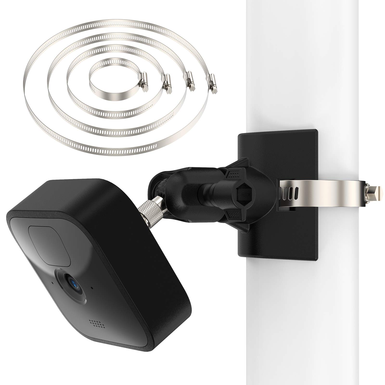 Blink Camera Pole Mounting Bracket, Lyeiaa All-New Blink Outdoor Blink XT2 Wall Mount Bracket Holder, Applicable Pipe Diameter Size 1.18-7.87 inch (30mm-200mm) (1 Pack-Black)