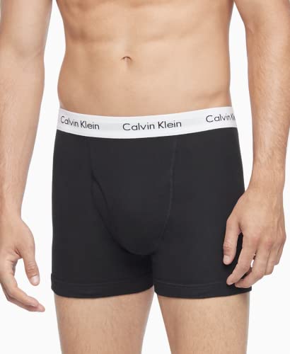 Calvin Klein Men's Cotton Classics 5-Pack Boxer Brief, 3 Black Bodies W/Black WB, 2 Black Bodies W/White WB, Large