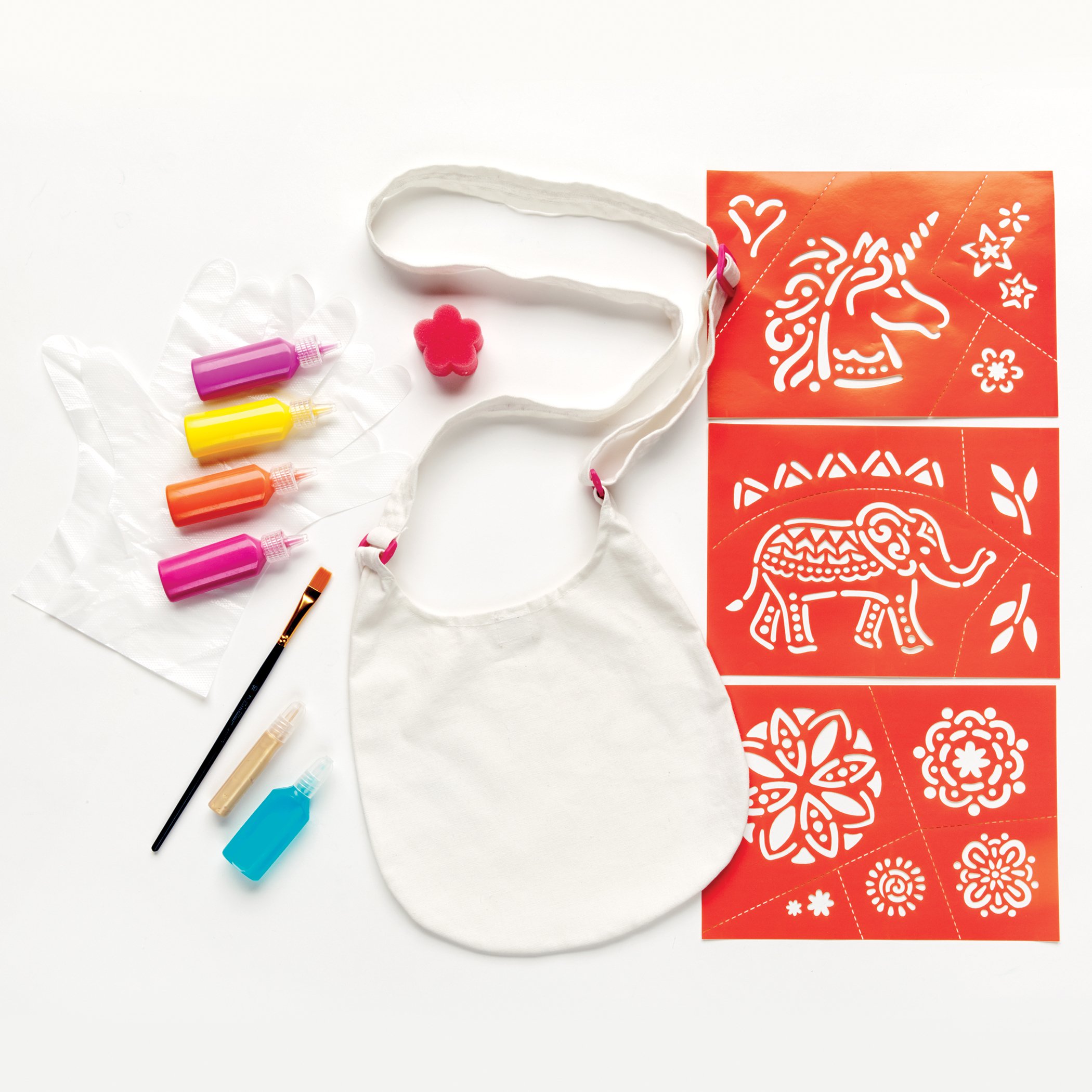 Creativity for Kids Bag Boho Batik Bag, Gold,White