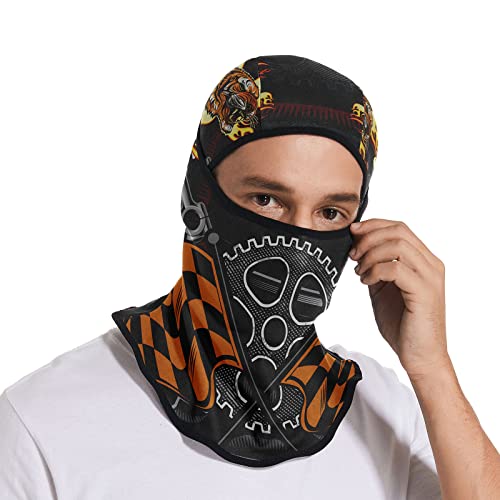 Balaclava Face Mask Men Ski Mask with Beanie Design Motorcycle Cool Skull Sheisty Ghost Mask (SXR-04locomotive Gear ) Black