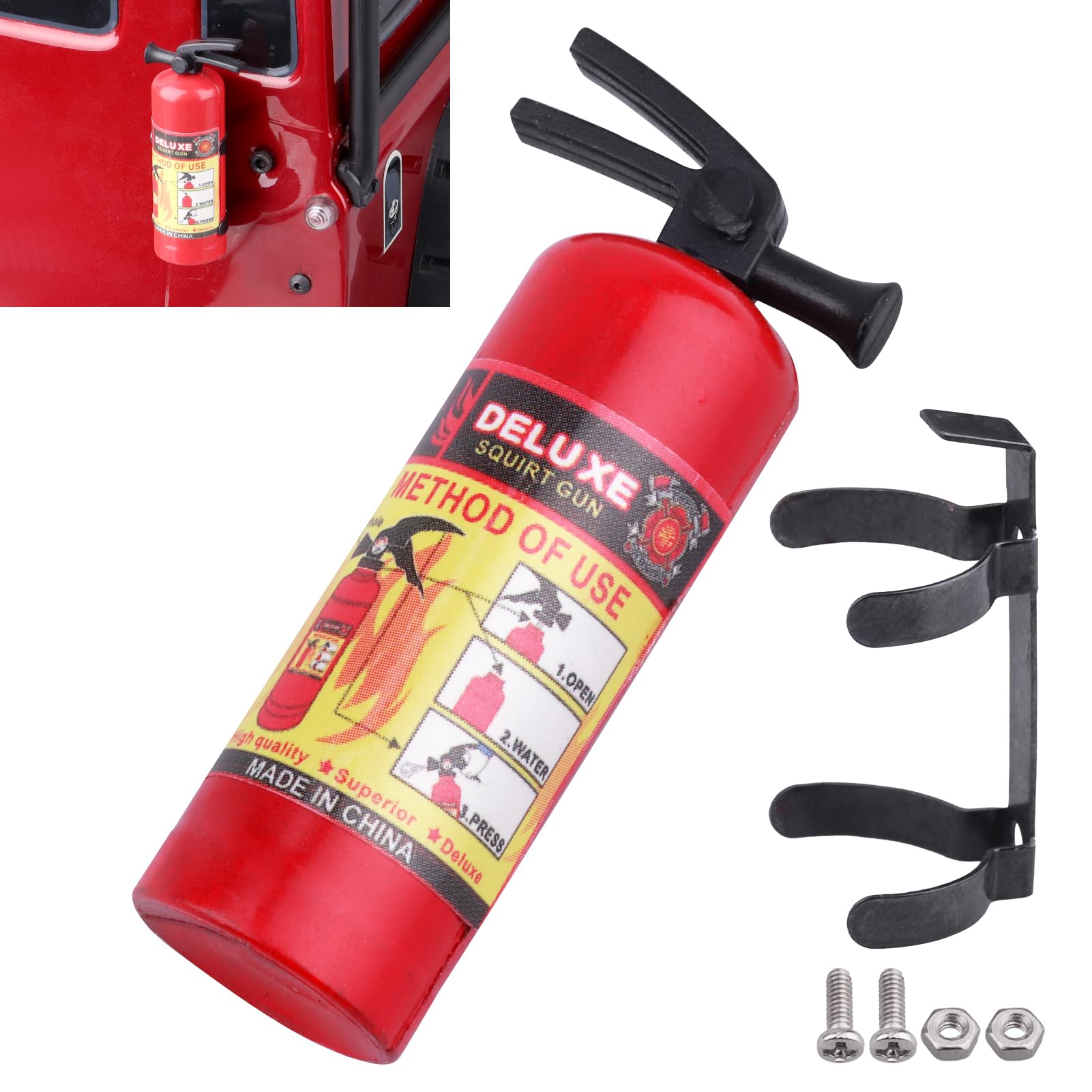 CrazyHobby RC Decoration Fire Extinguisher with Sticker for 1/10 Scale RC Rock Crawler Traxxas TRX4 Axial SCX10 & SCX10 II Redcat Gen7 Gen 8 RC Car Truck Parts