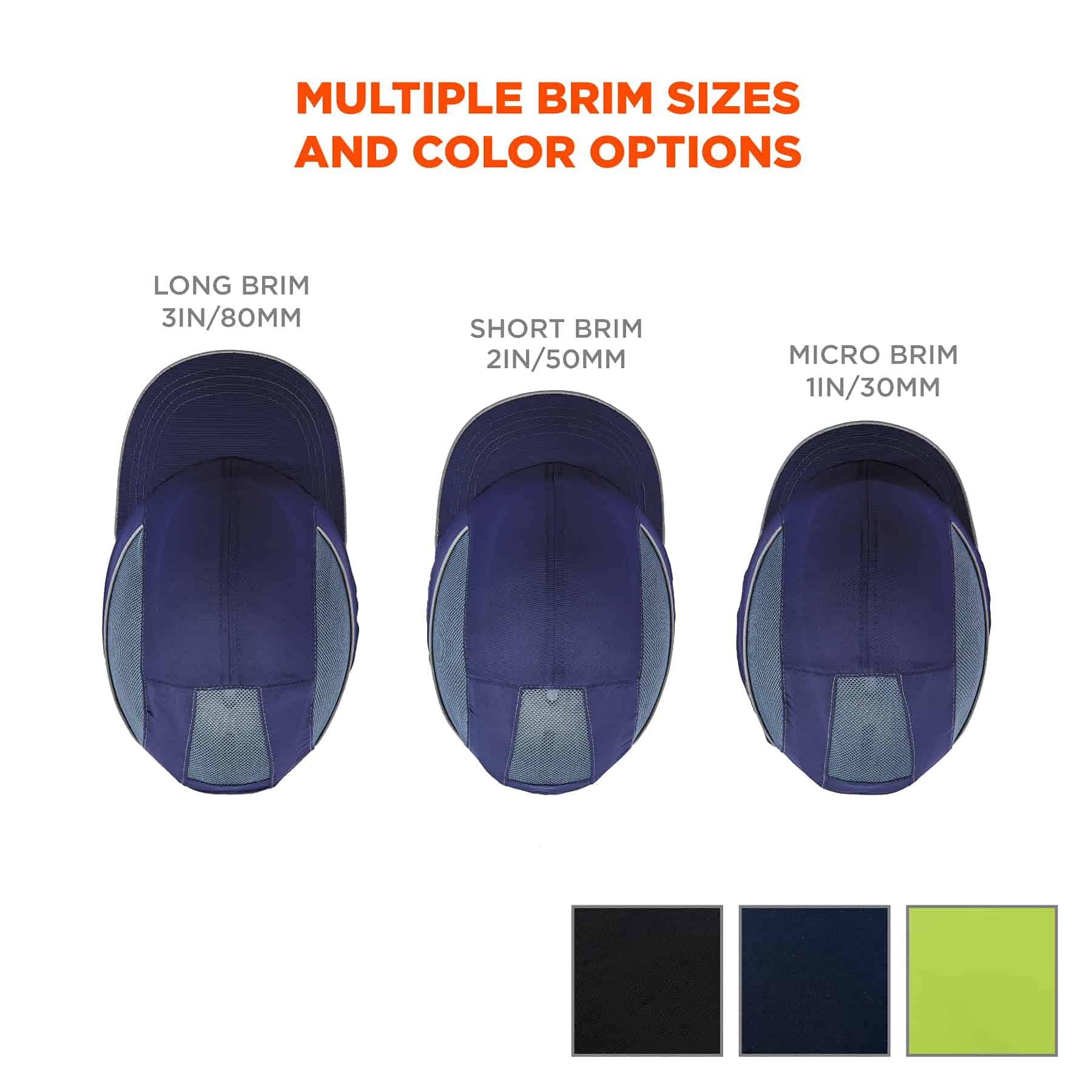 Ergodyne unisex adult Short Brim XL Bump Cap Hat, Navy, X-Large US