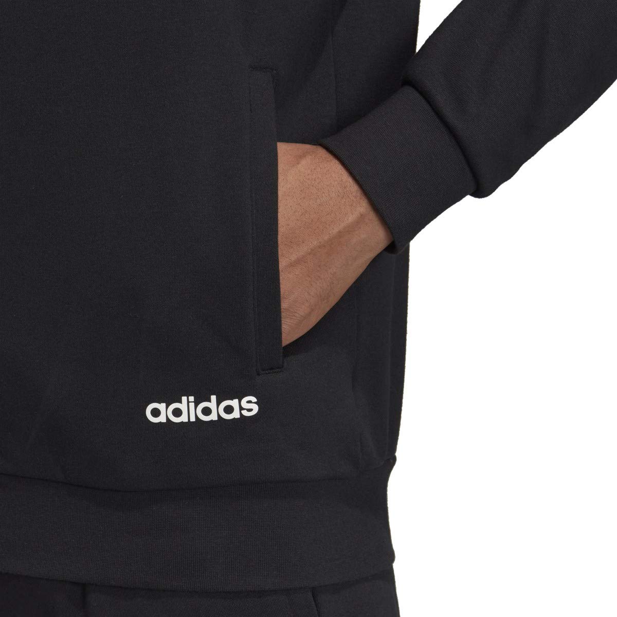 adidas Men's Essentials Track Jacket, Black/White, X-Large