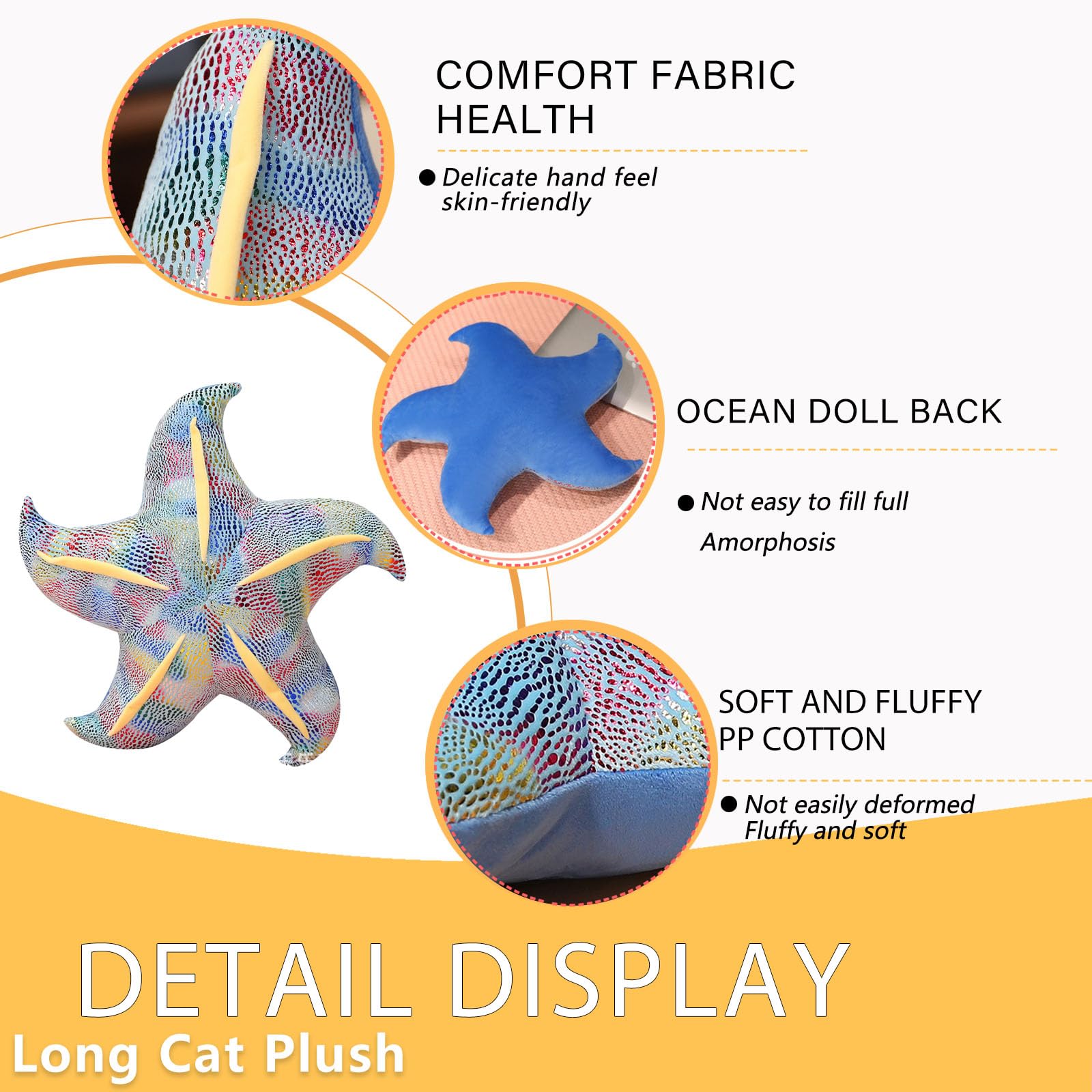 CHELEI2019 7.9" Star Shaped Pillow Plush Simulation Stuffed Starfish Sea Creature Toy Gift,Blue