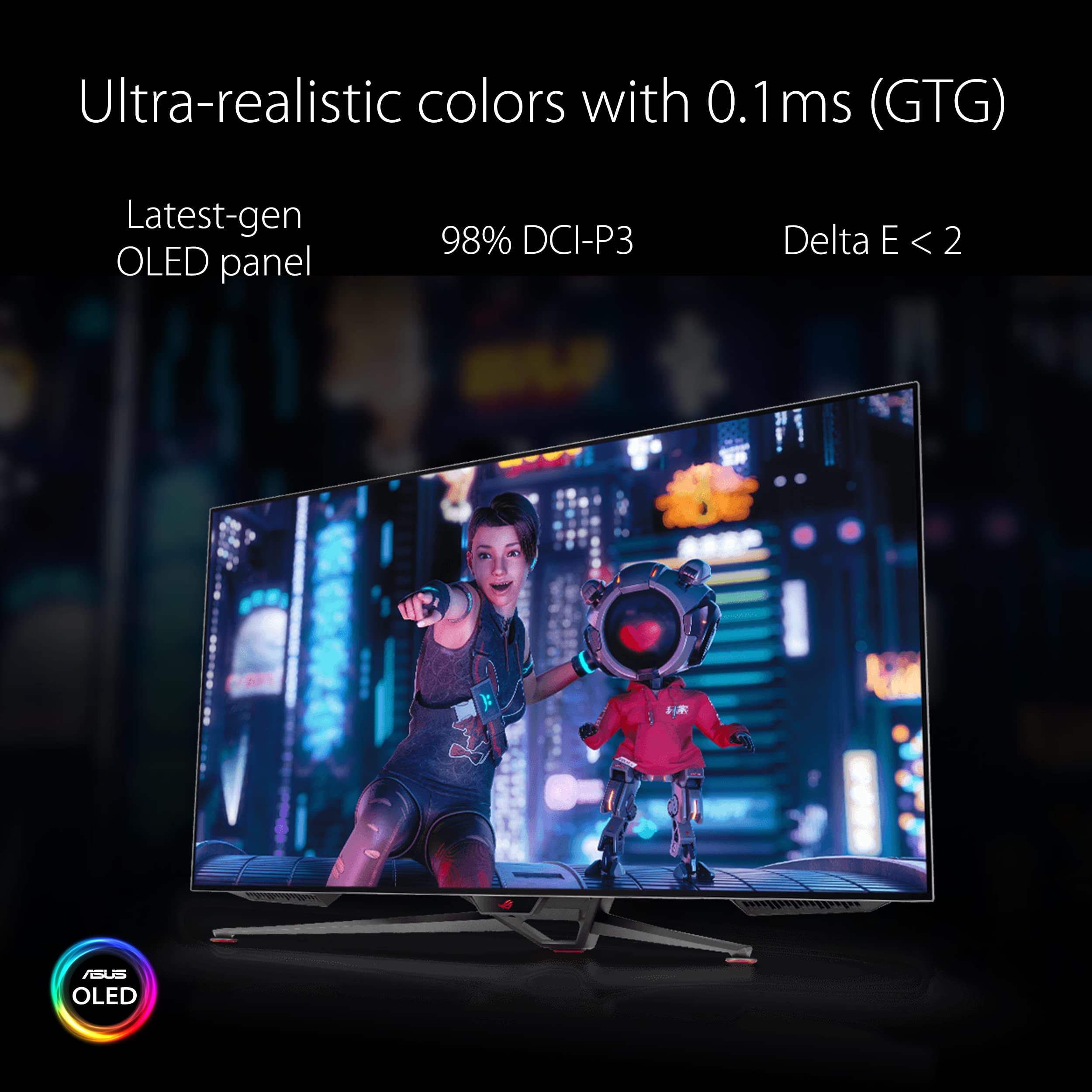 ASUS ROG Swift 47.5” 4K OLED Gaming Monitor (PG48UQ)- UHD (3840 x 2160), 138Hz, 0.1ms, HDMI 2.1, True 10 bit (Renewed)