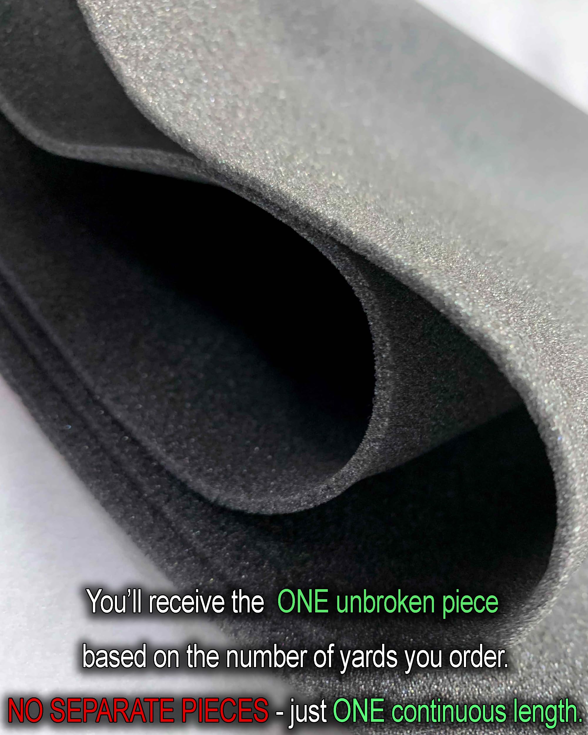FabricEmpire 1/8'' Medium Density 60'' Wide Stretch Charcoal Foam for Arts and Crafts, Vinyl, Home & Automotive Upholstery Projects (Sold by Continuous Yard)