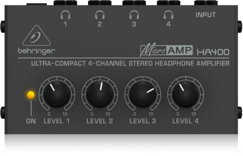 Behringer U-Phoria UMC404HD & MICROAMP HA400 Ultra-Compact 4 Channel Stereo Headphone Amplifier