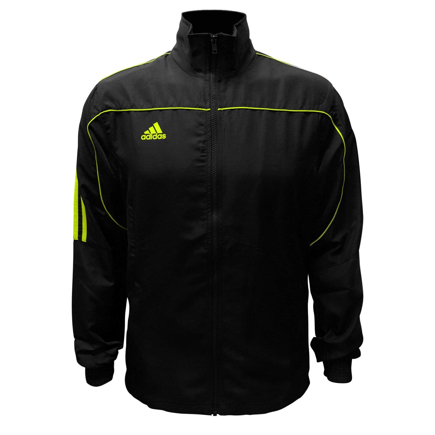 adidas Combat Sports 3-Stripes 100% Polyester Long Sleeve Light Track Jacket - Black Neon Green - Medium