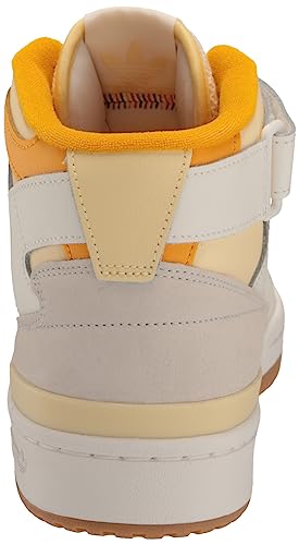 adidas Men's Forum Mid Sneaker, Cloud White/Crew Yellow/Gum, 15