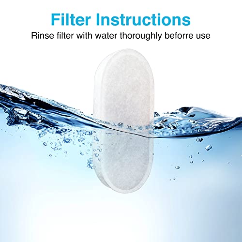 EOX 12 Packs Cat Water Fountain Filter Replacement & Pre-Filter Sponges for Stainless Steel 108oz/3.2L & 67oz/2L Adjustable Water Flow Pet Fountain, Replacement Filters for Pet Drinking Fountian