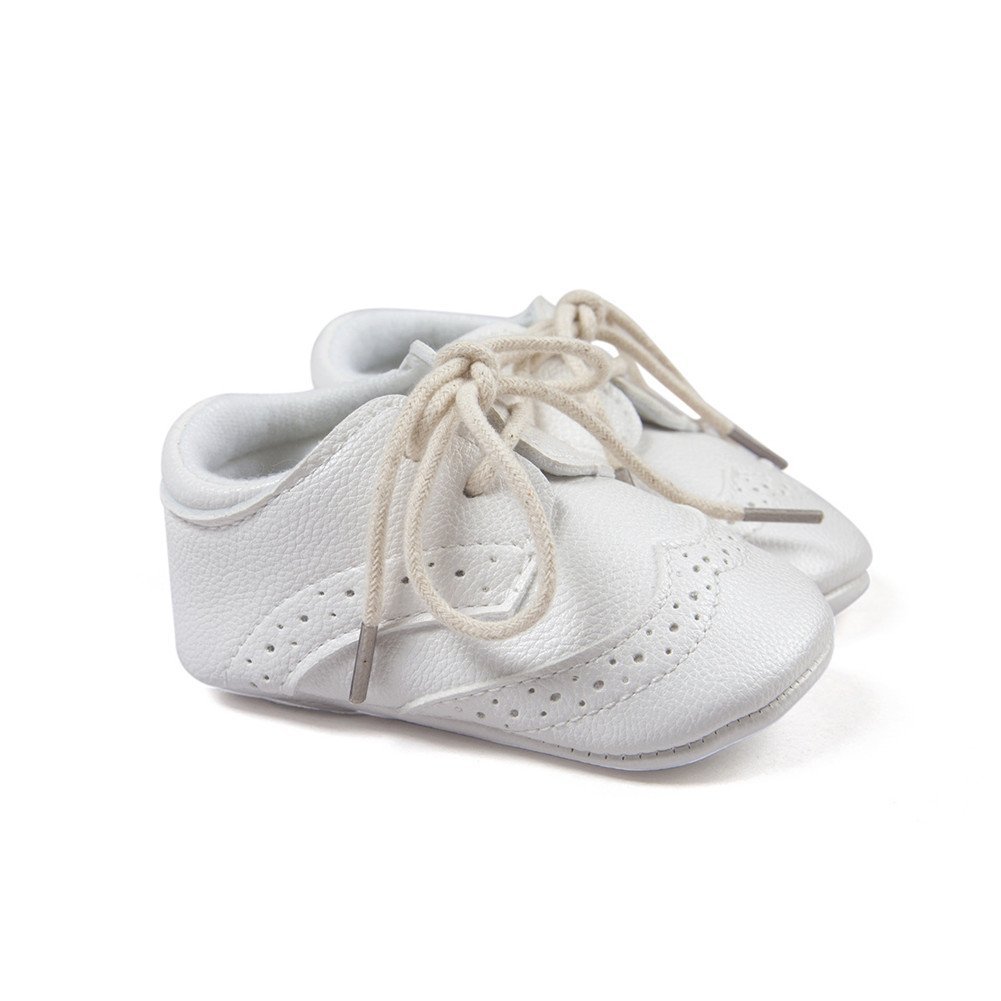 ESTAMICO Baby Boys Shoes Prewalker PU Sneakers White 6-12 Months