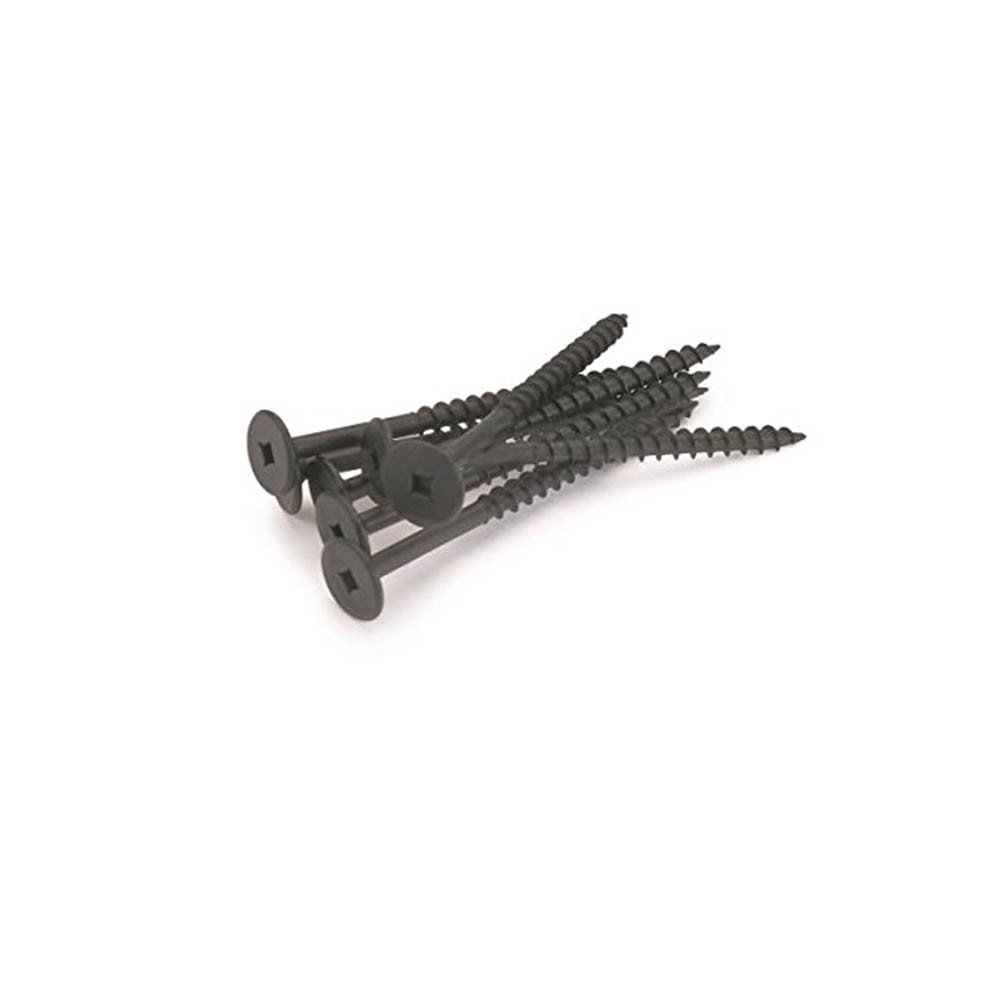 FastCap PowerHead Wood Screws with Large Flat Head - Self-Tapping Point - 3", Square Drive, Black Oxide Finish, 50-Pack - 08426