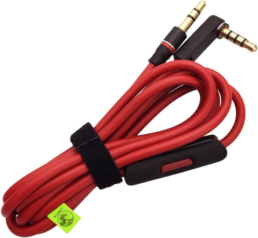 KUJOBUY Replacement Audio Cable Cord Wire Compatible with Headphones Studio Solo Pro Wireless Executive with in Line Mic and Volume Control for Headphone Headset Earphone